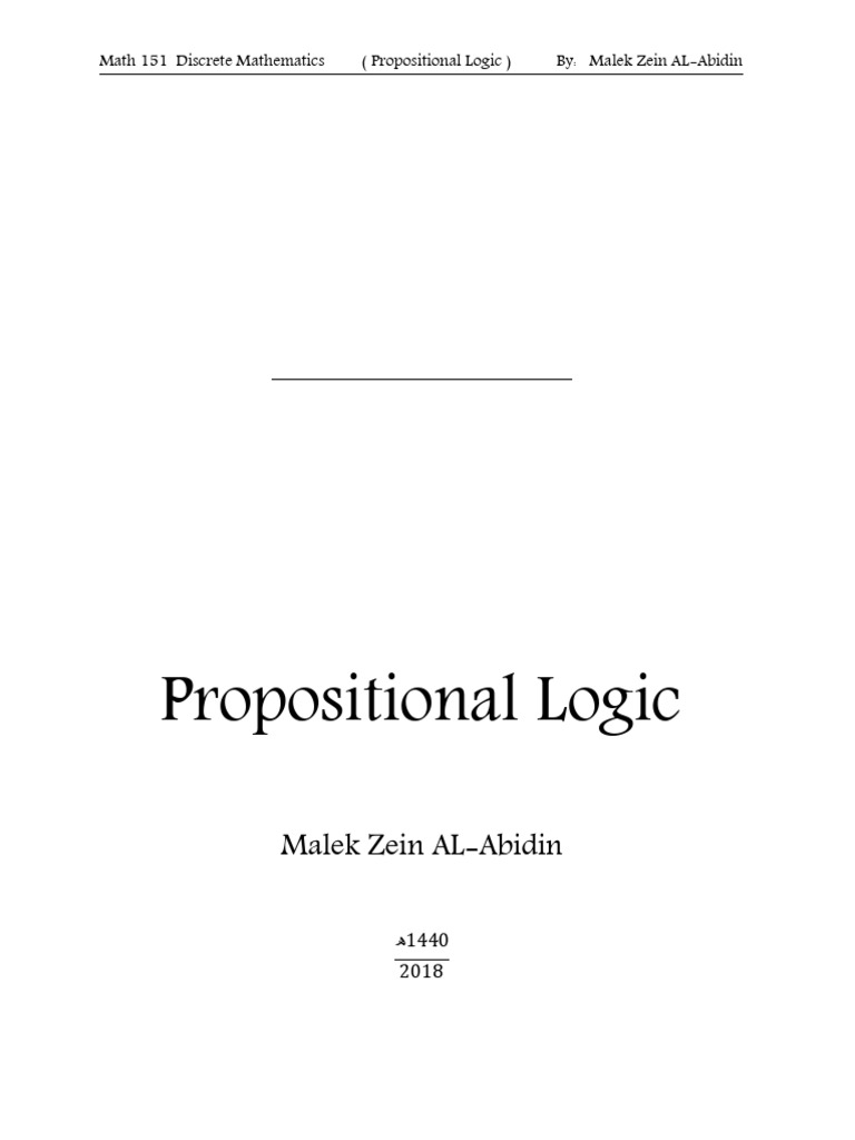 1 Propositional Logic | PDF