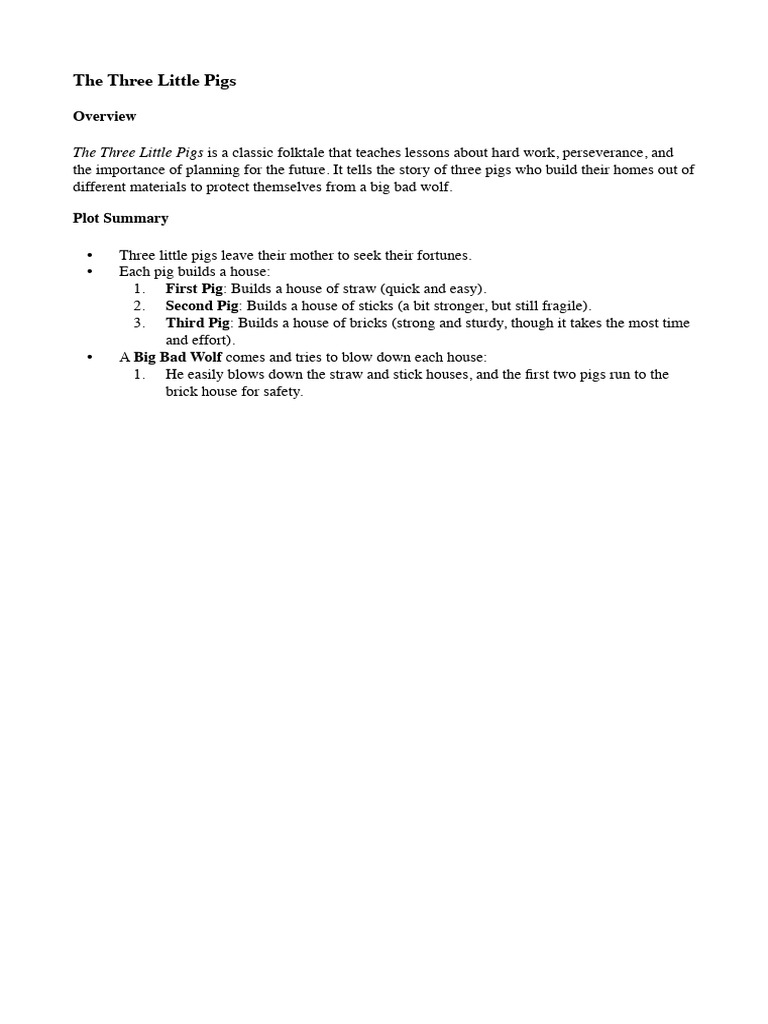 The Three Little Pigs Short | PDF