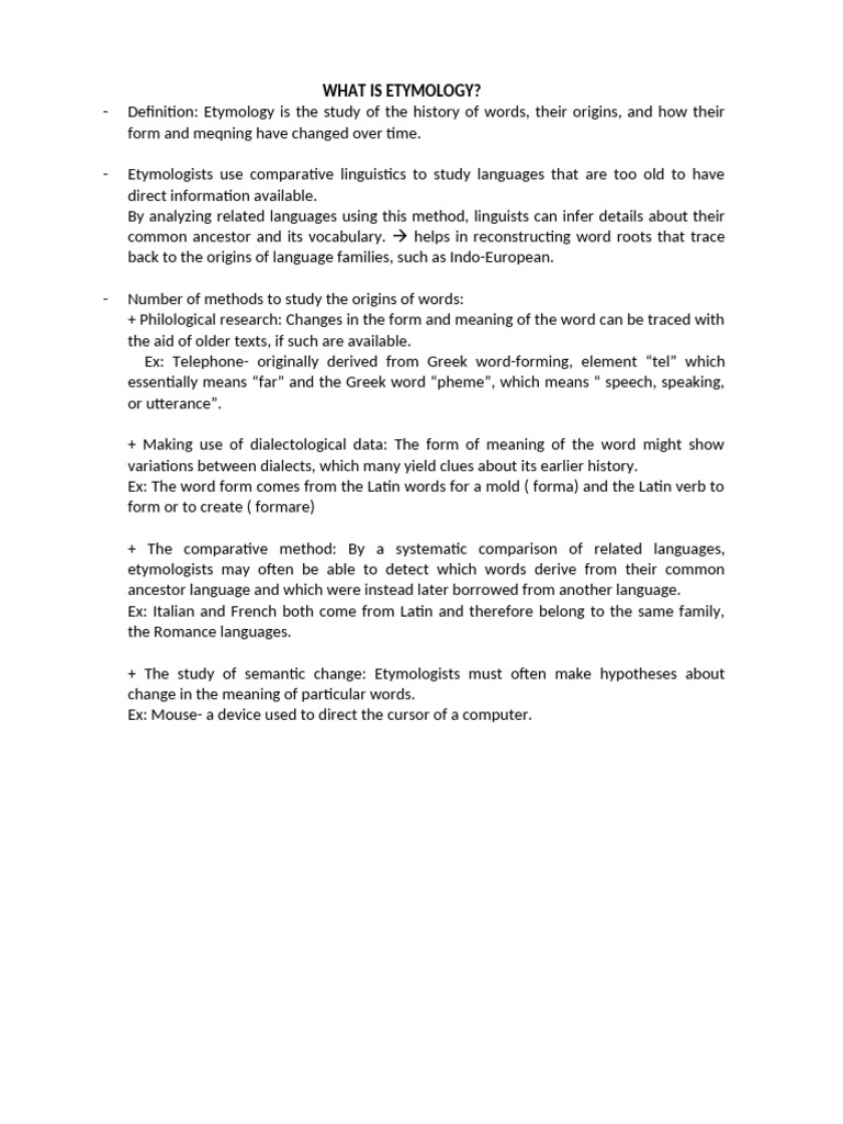 What Is Etymology | PDF