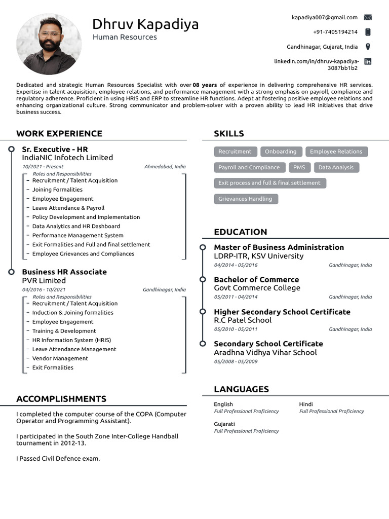 Resume Dhruv Kapa Diya | PDF