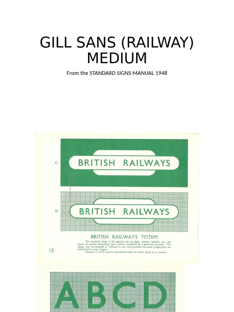 Gill Sans Railway Typeface British Railways | PDF