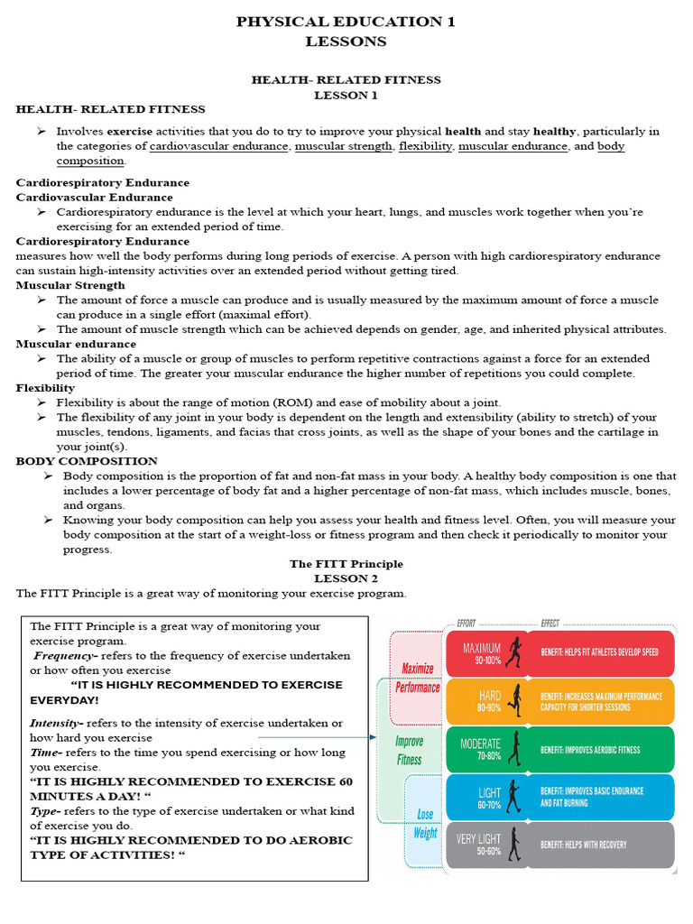 PHYSICAL EDUCATION 1 Review | PDF