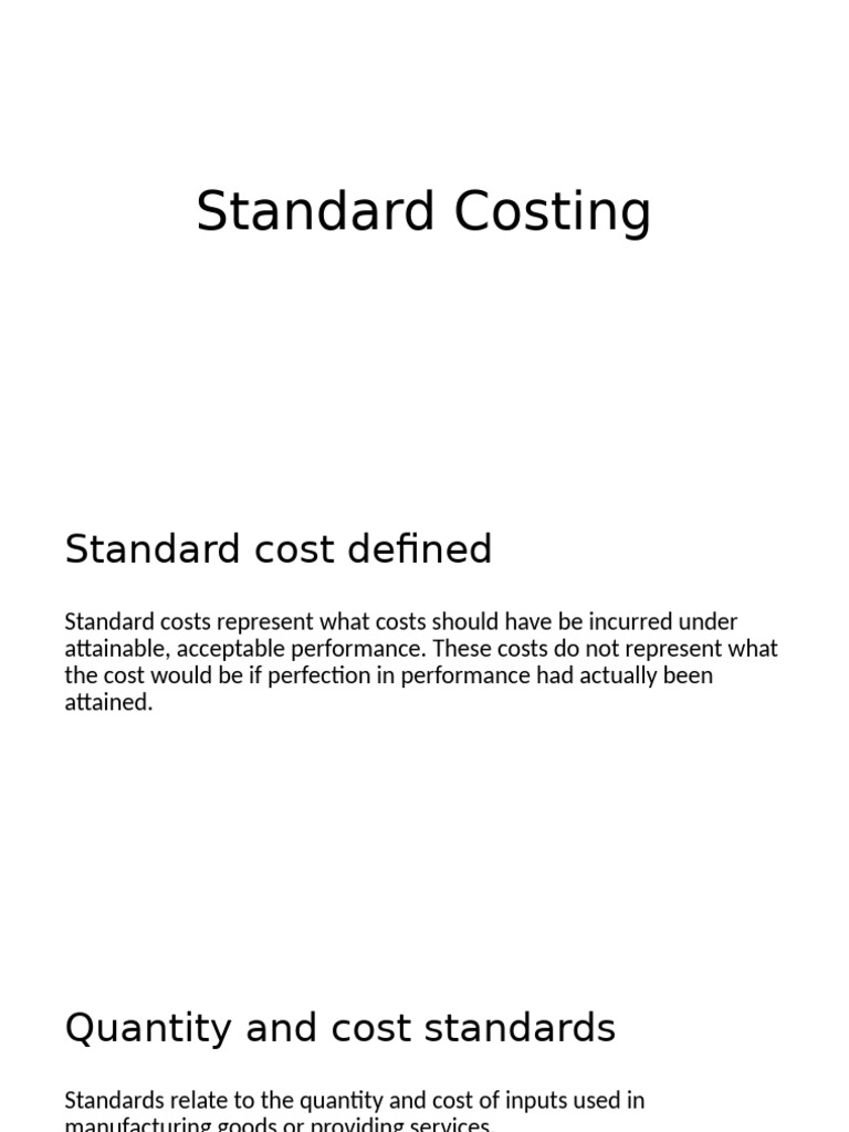 Standard Costing | PDF | Labour Economics | Computers