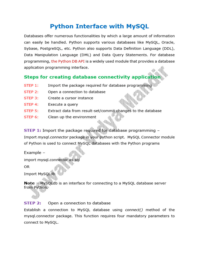 Python_MySQL_Interface | PDF