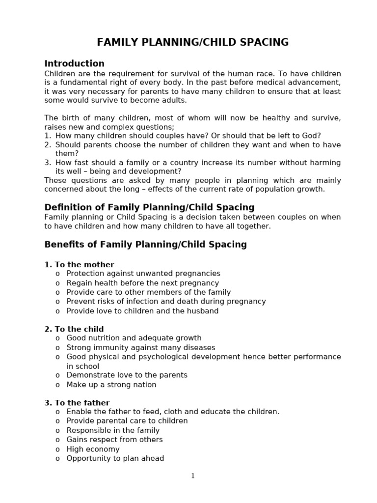 Family Planning Notes | PDF