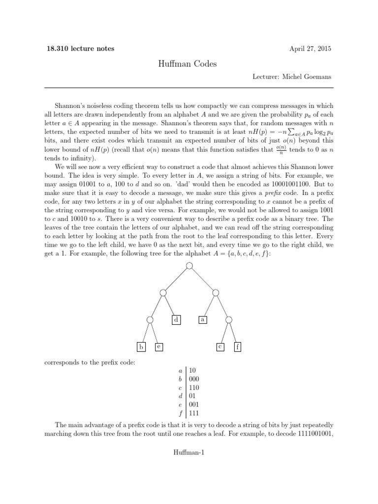 Huffman Algorithm | PDF
