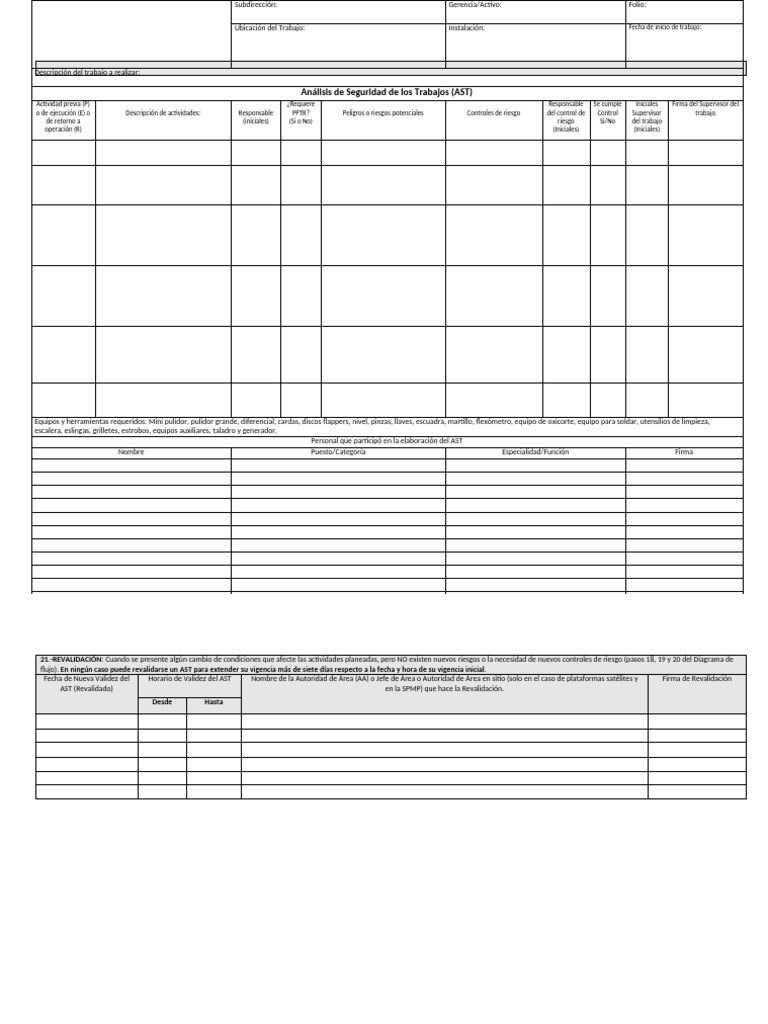 Formato de Ast | PDF