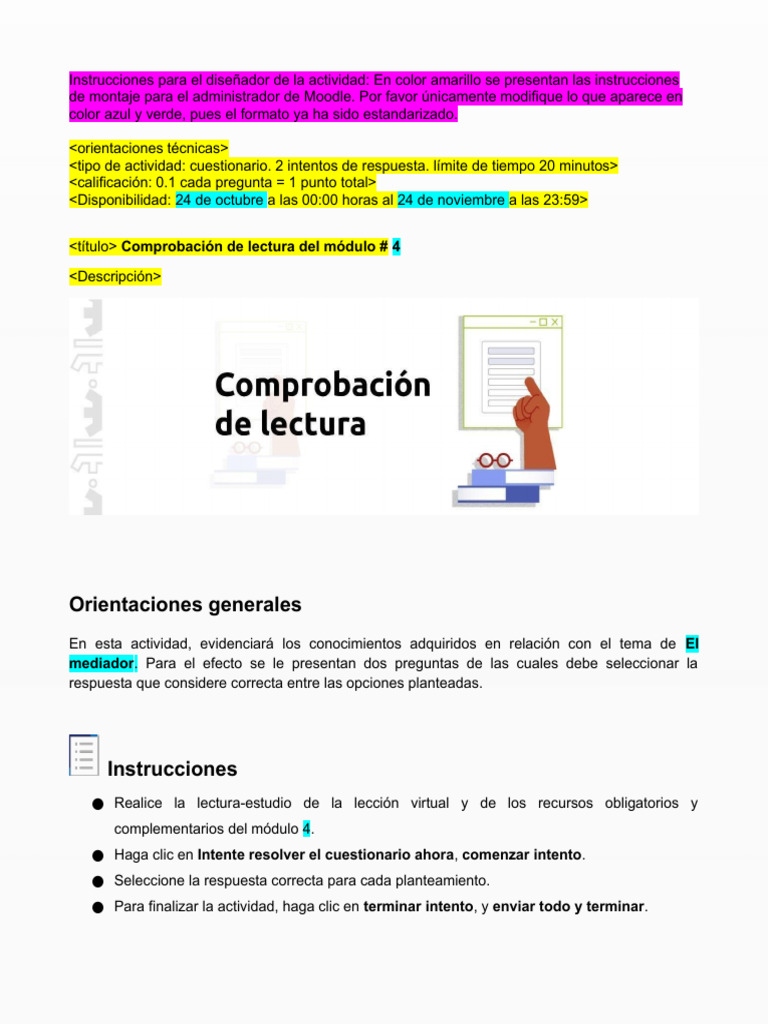 Comprobación de Lectura | PDF