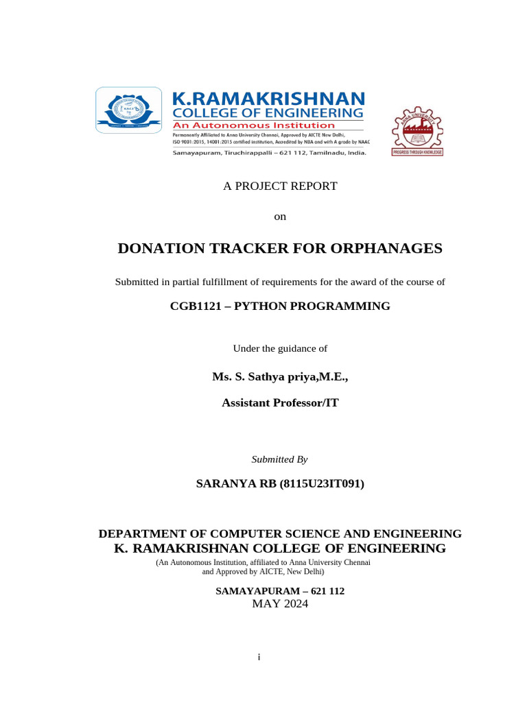 Python Project Documentation-52 | PDF