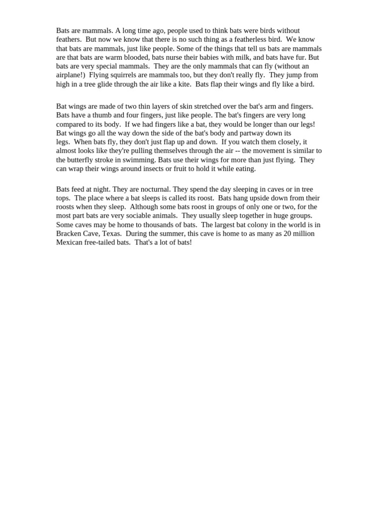 Bats Without Text Features | PDF | Young Adult