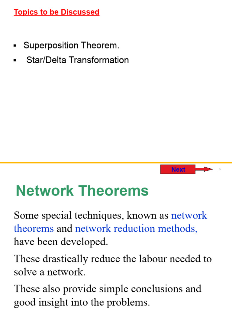 Superposition Theorem Star Delta Transformation Pptx Pdf