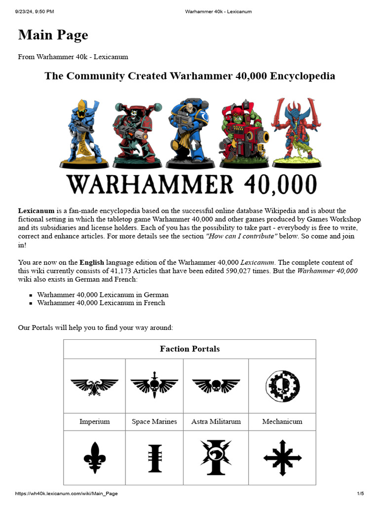 Warhammer 40k - Lexicanum | PDF