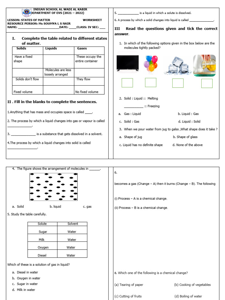 8893275-Things Around Us - Worksheet | PDF
