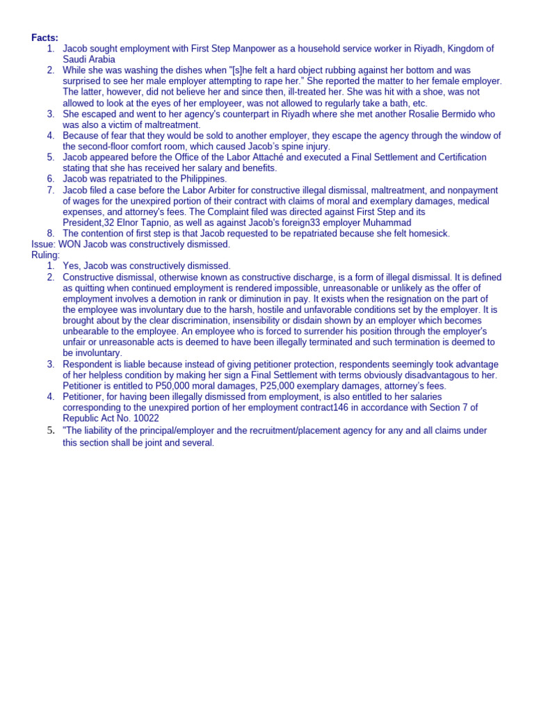 DB Jacob Vs First Manpower | PDF | Employment | Justice