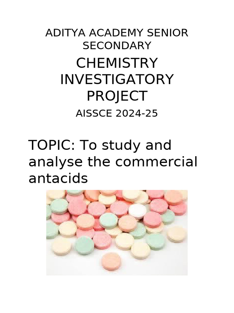 CHEMISTRY INVESTIGATORY PROJECT-2 | PDF