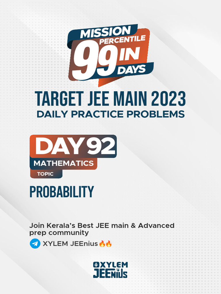 Day-92 Probability (DPP) | PDF