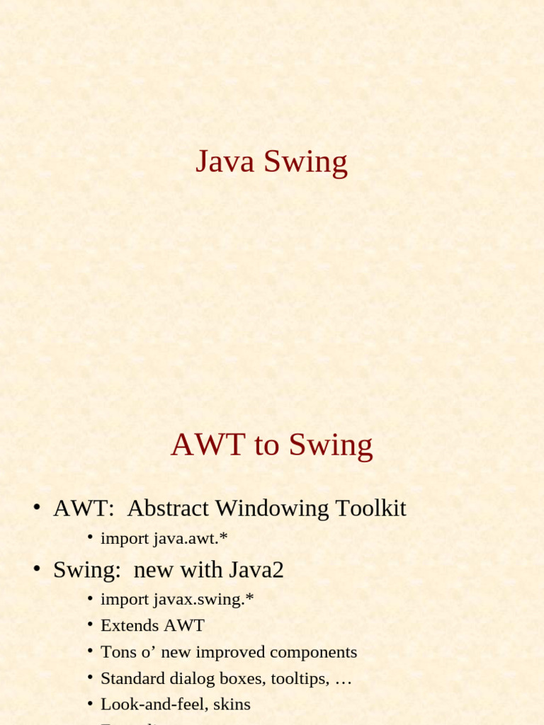 Week 10 - GUI Java Swing | PDF