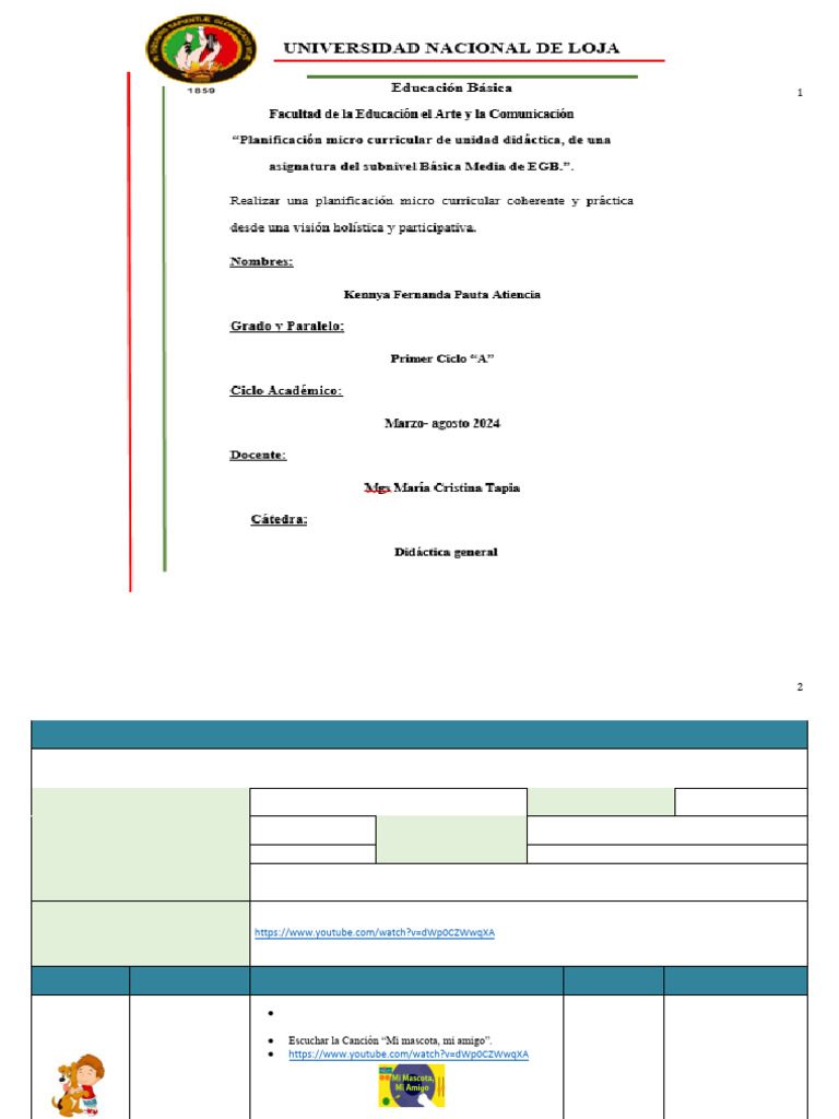 Planificación Microcurricular Pdf