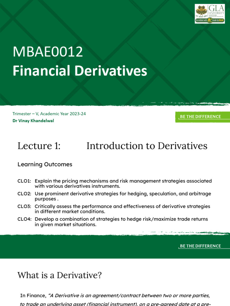 Financial Derivatives | PDF