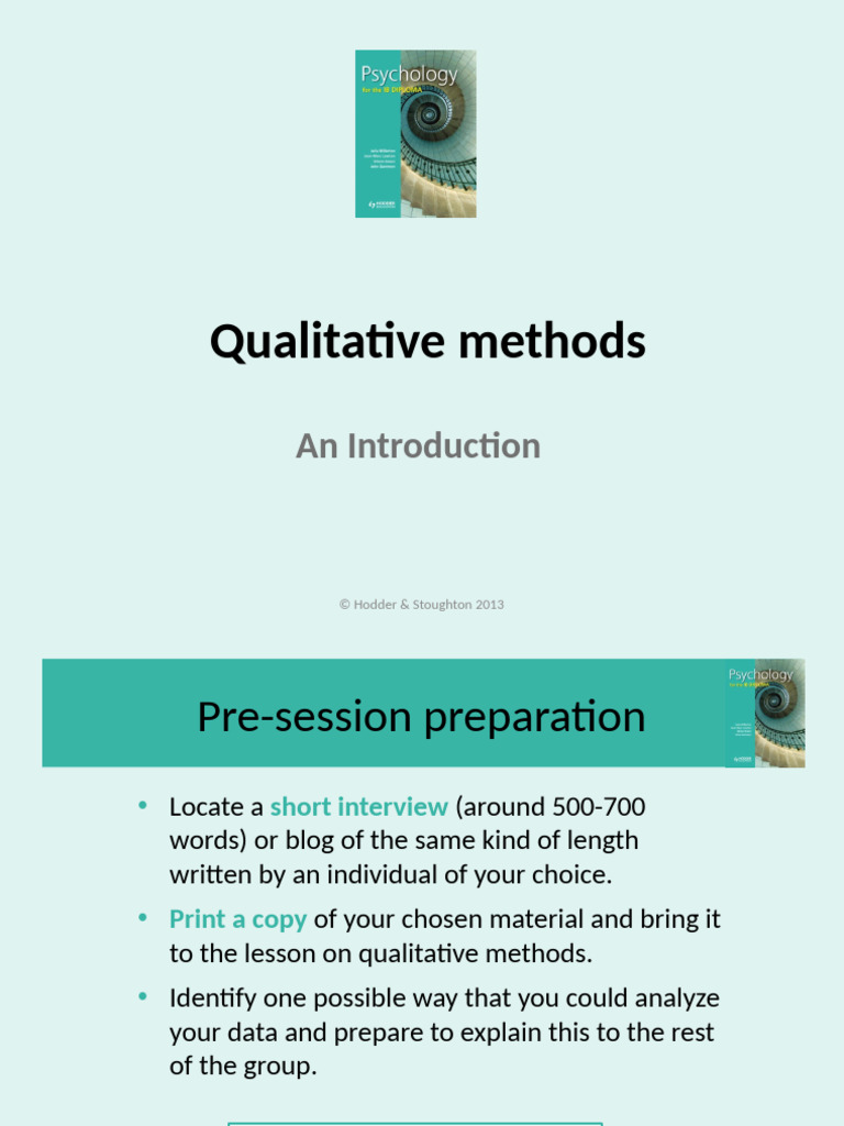 Presentation Qualitative Methods | PDF