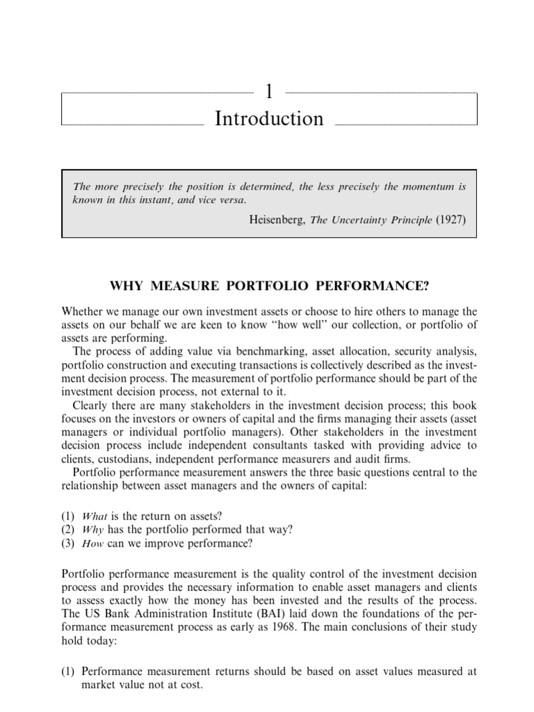 Practical Portfolio Performance Measurement - Why Measure Portfolio ...