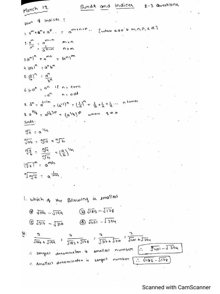 Surds and Indices | PDF