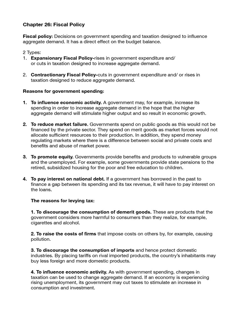 CH 26 Fiscal Policy | PDF