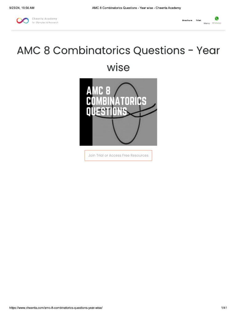 AMC (1) - Combination Questions | PDF