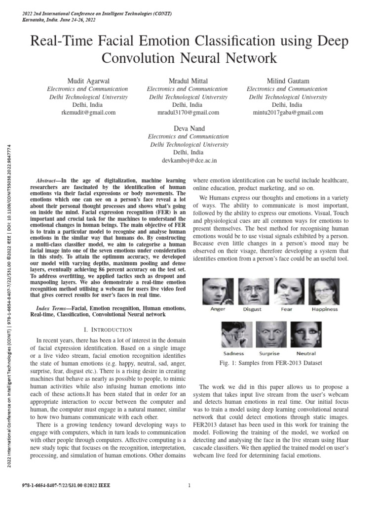 Real-Time Facial Emotion Classification Using Deep Convolution Neural ...
