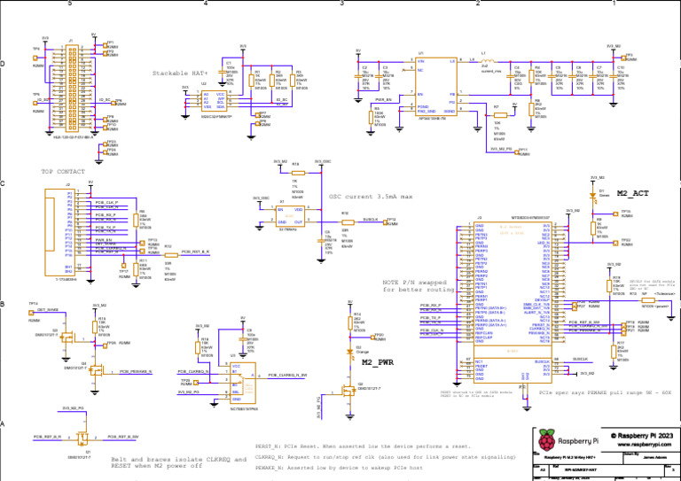 Raspberry Pi m2 Hat Plus Schematics | PDF