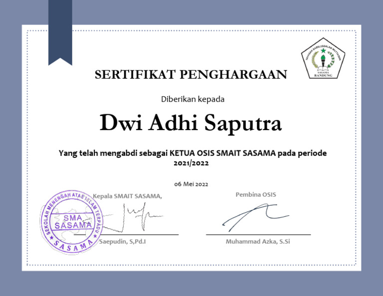 SERTIFIKAT Adhi | PDF