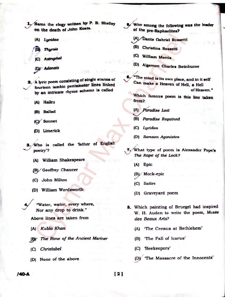 RGUCET 2021 (English) Question Paper | PDF
