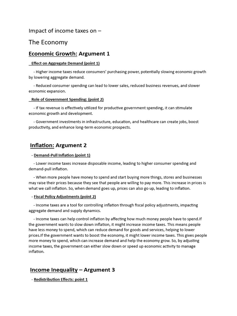 impact of income tax on the economy | PDF