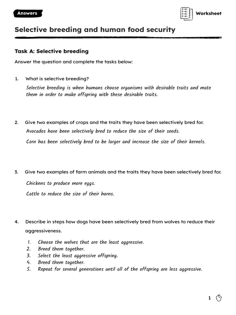 Worksheet Answers | PDF