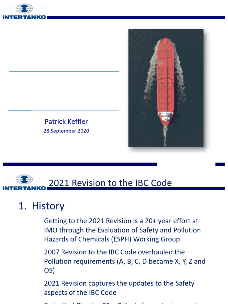 IBC Code 2021 Revisions An Intertanko Review | PDF