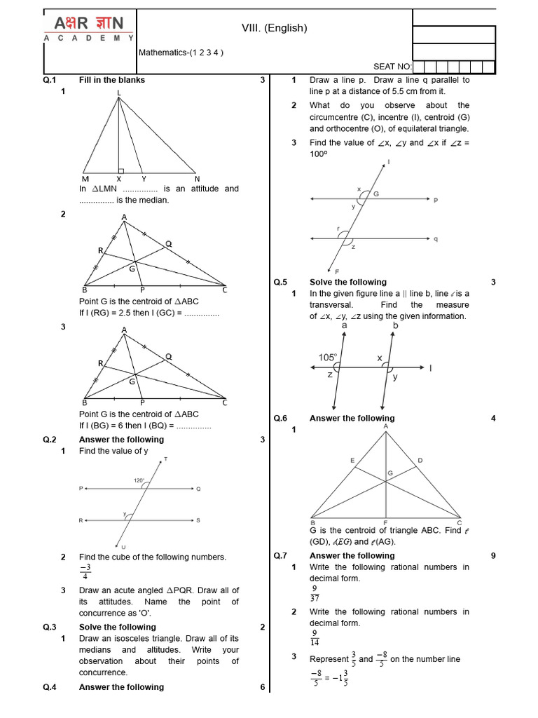 Viii Maths 1 2 3 4 30 Marks Qp Pdf