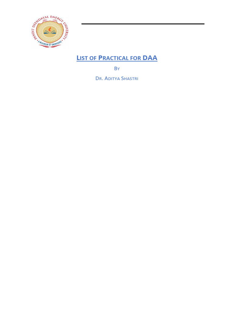 List of Practicals 2024 | PDF
