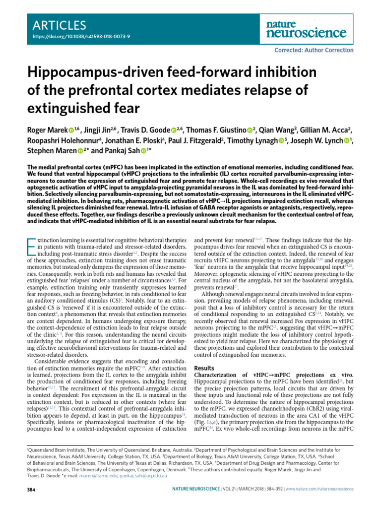 Hippocampus-driven feed-forward inhibition | PDF