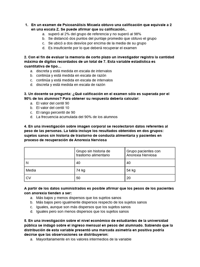 Preguntas Estadística Docs | PDF