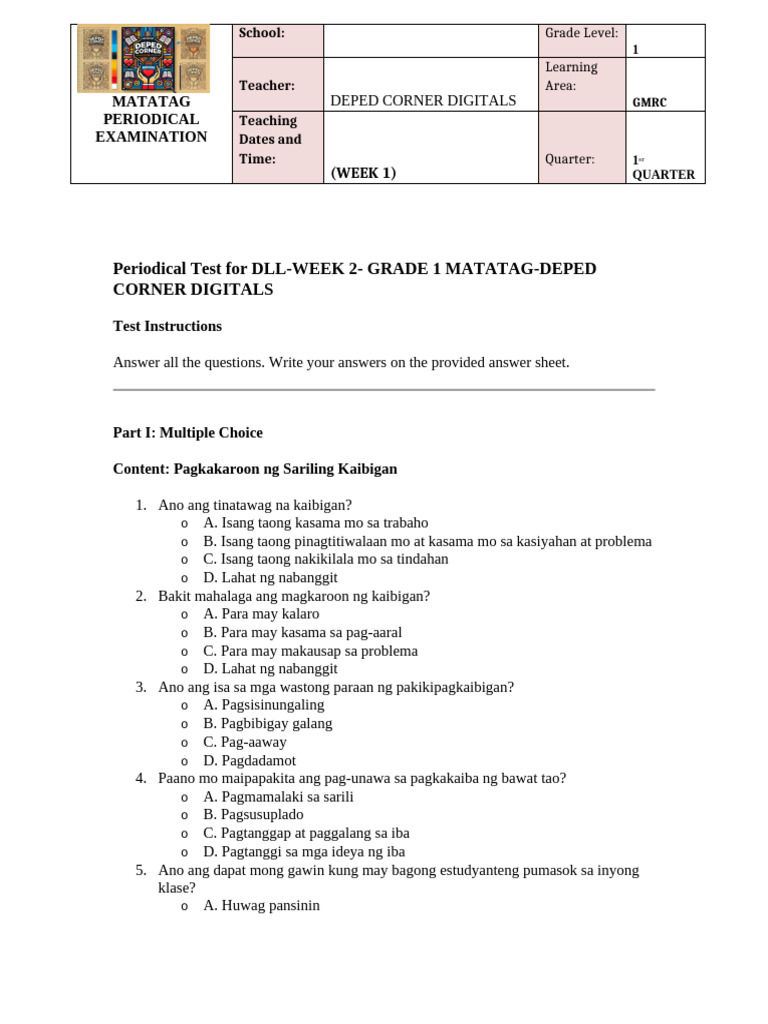 Pt-Week 2-GMRC - Deped Corner Digitals | PDF