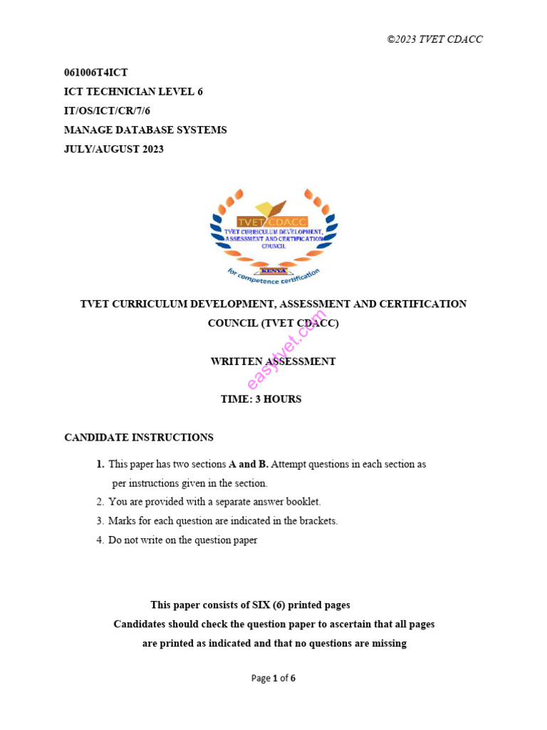 ©2023 Tvet Cdacc | PDF