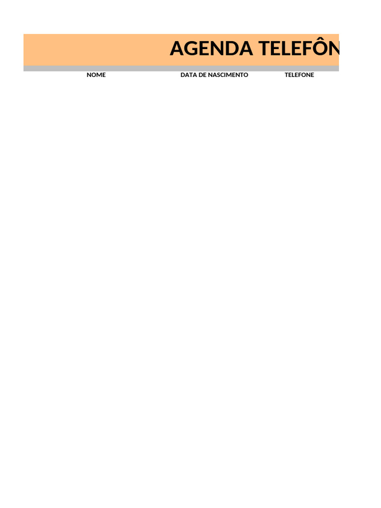 Agenda Telefonica em Excel | PDF