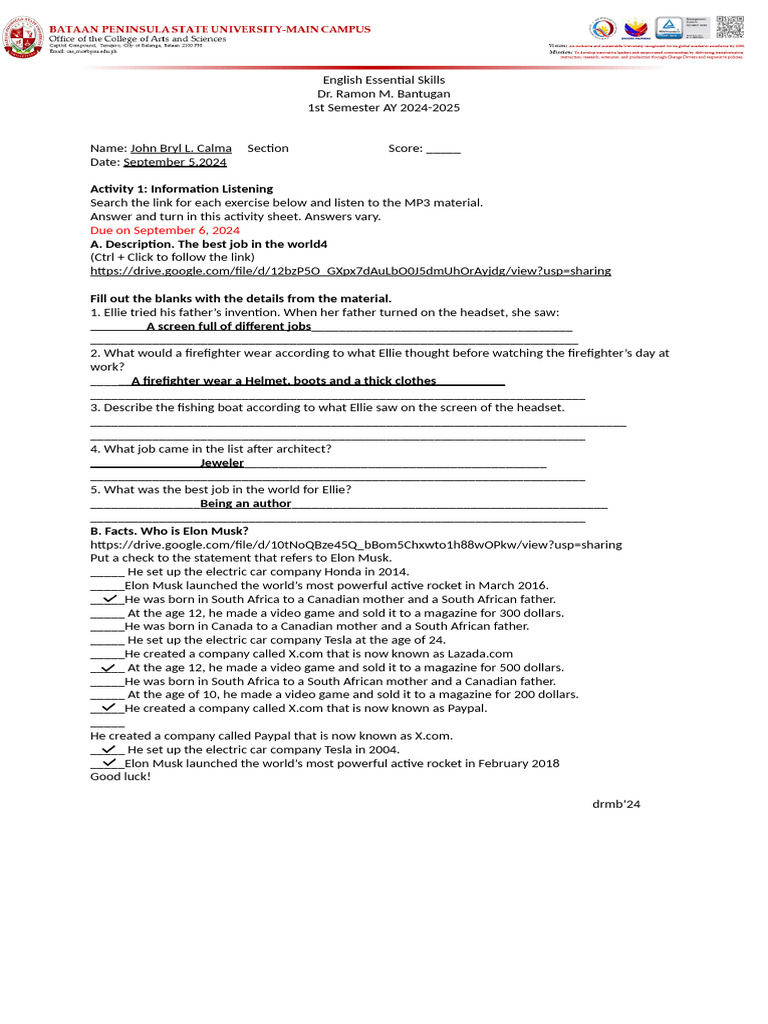 English Essential Skills | PDF | Elon Musk | Career & Growth