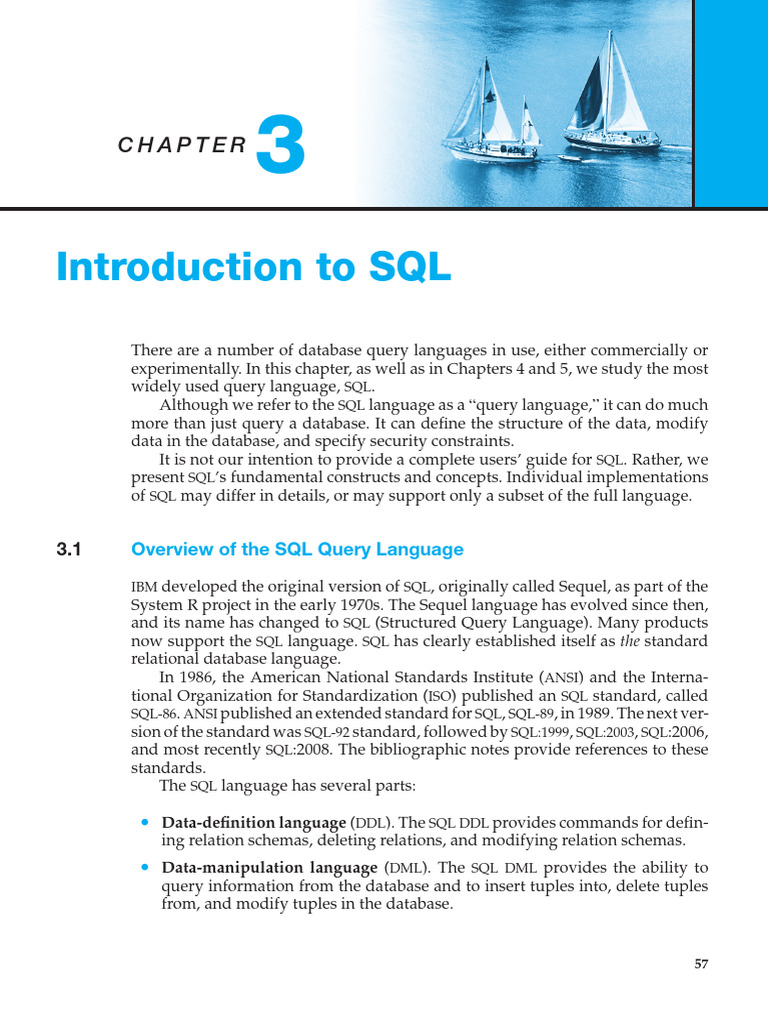 Introduction To SQL: Overview of The SQL Query Language | PDF