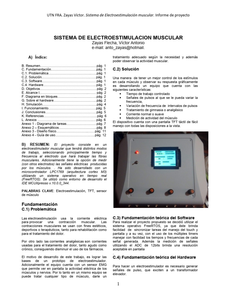 Proyecto Electroestimulador | PDF