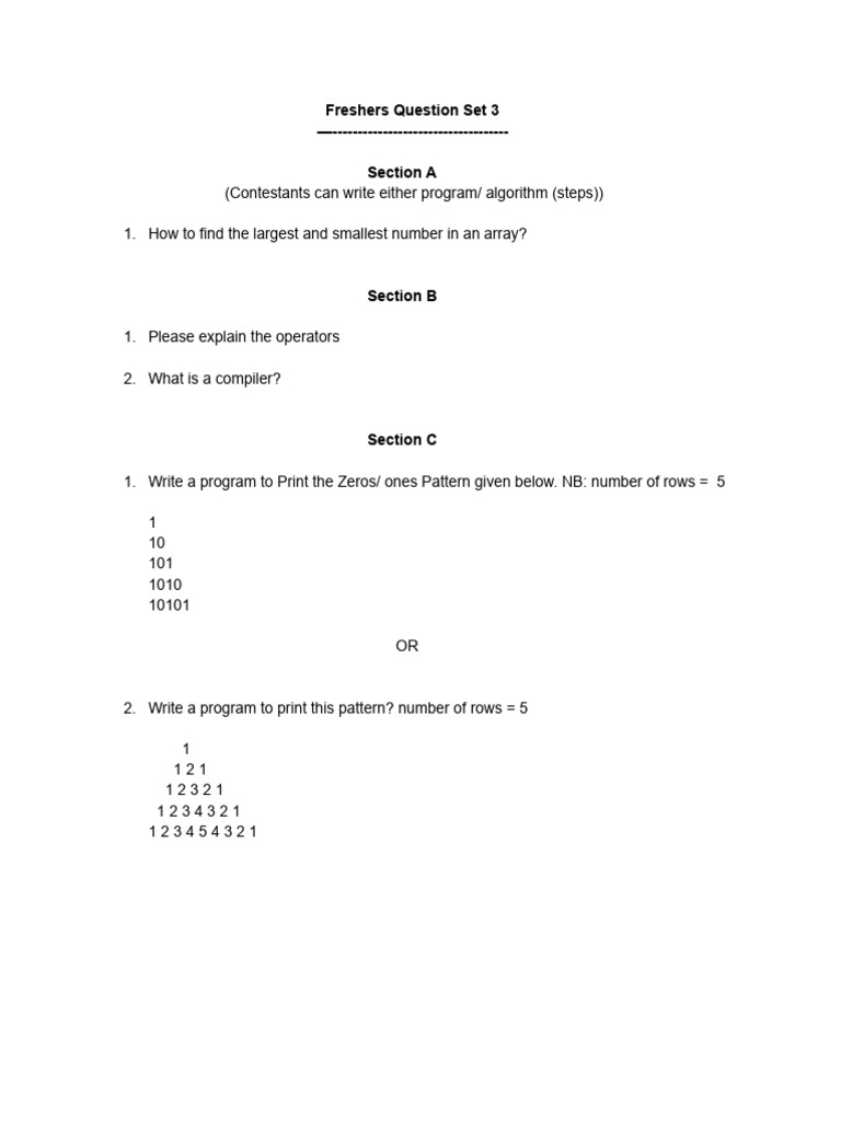 Grapelime Programming Questions Set | PDF