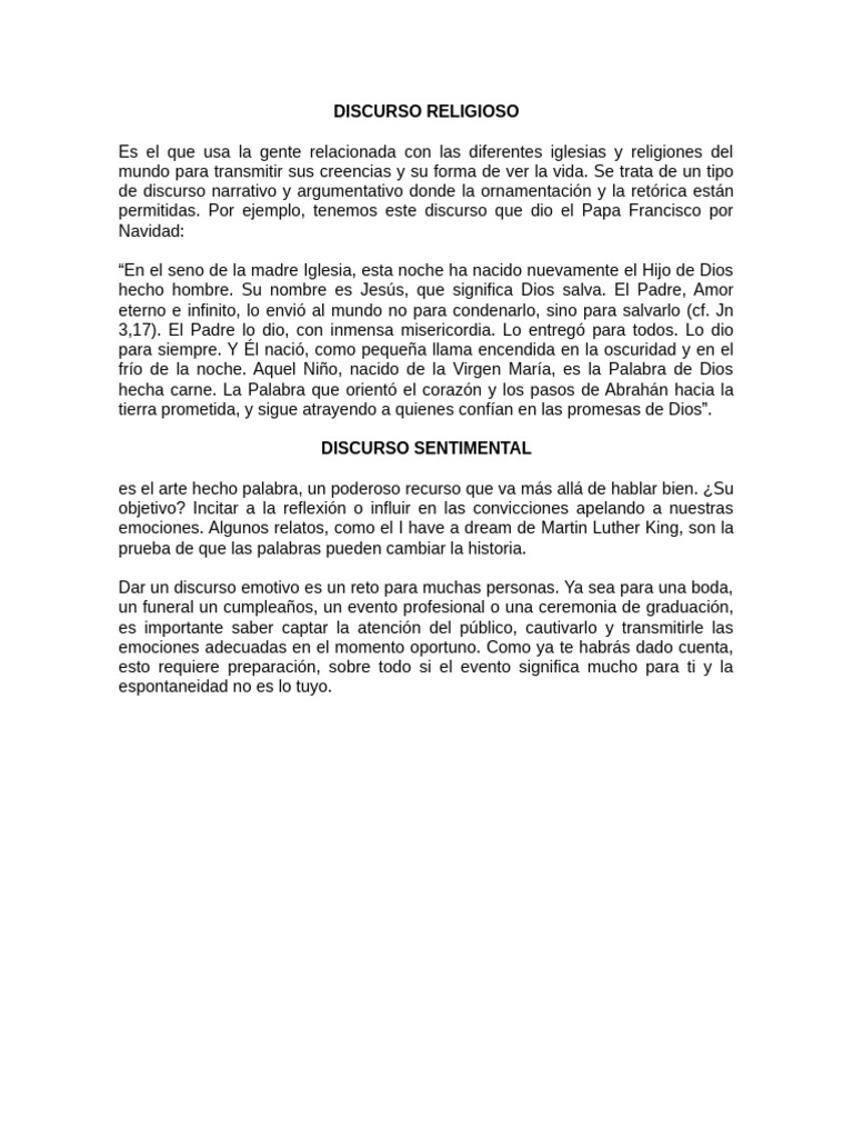 Discurso Religioso | PDF