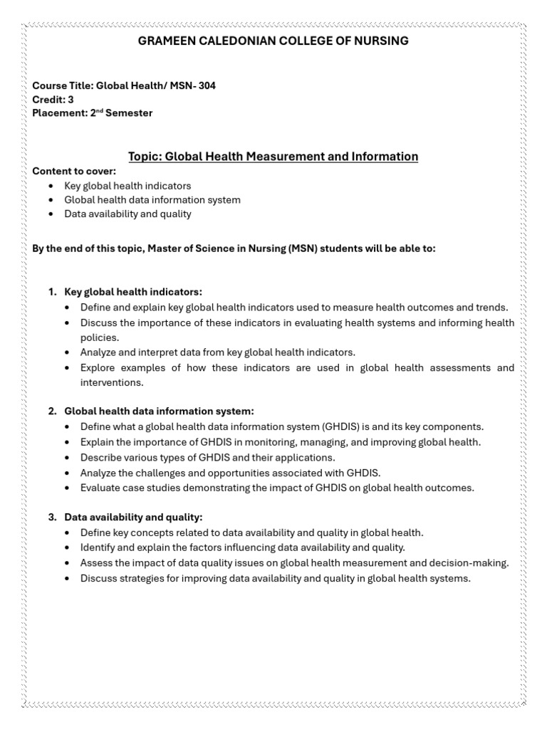 Global Health Indicators Overview | PDF | Electronic Health Record ...