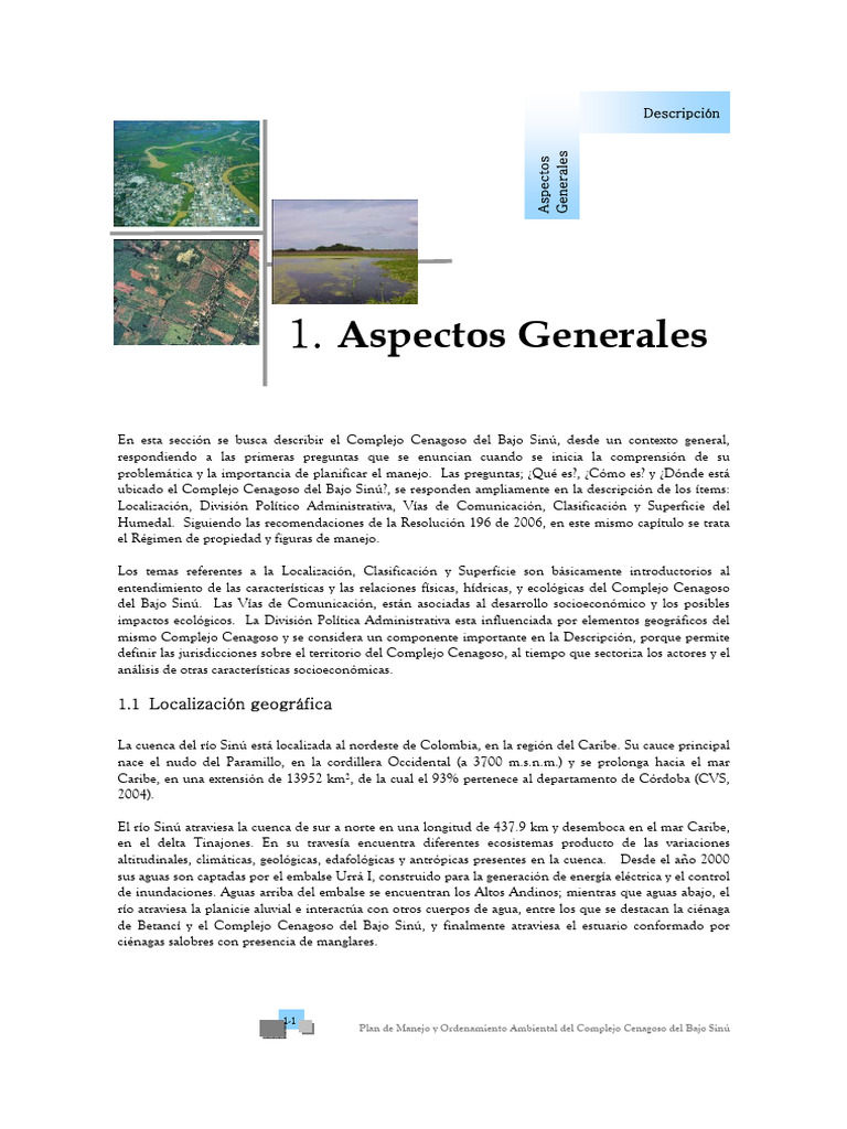 01 Descripcion AspectosGenerales | PDF | Humedal | Pantano