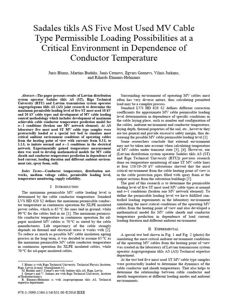 Sadales Tikls As Five Most Used MV Cable Type Permissible Loading ...